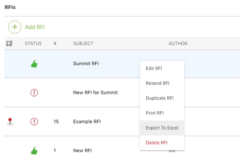 Construction RFI Tracking Software - UDA ConstructionOnline™